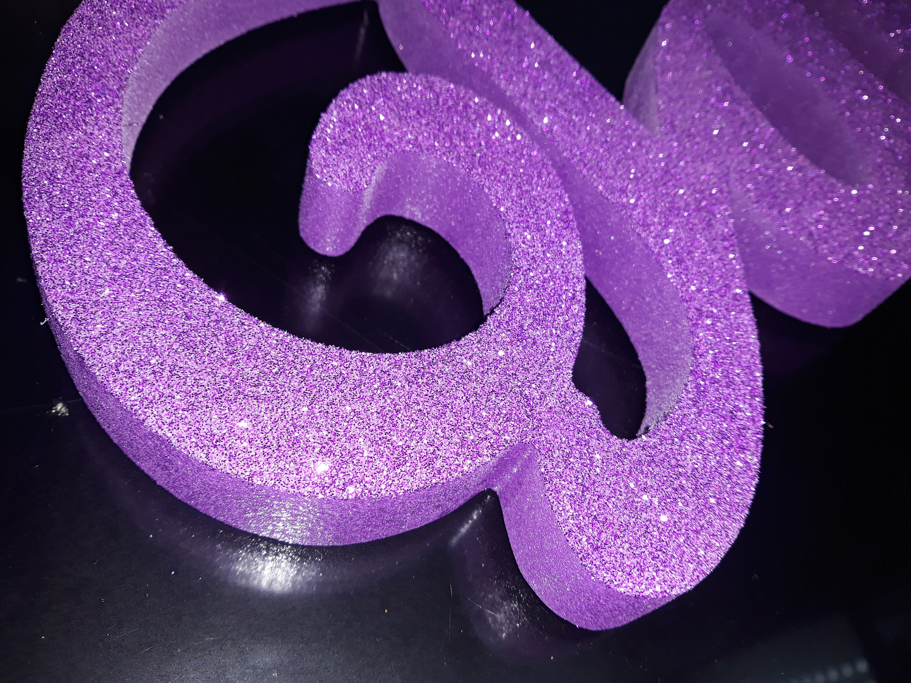 Purple glitter custom name 3D Jabez purple foam letters name | Etsy
