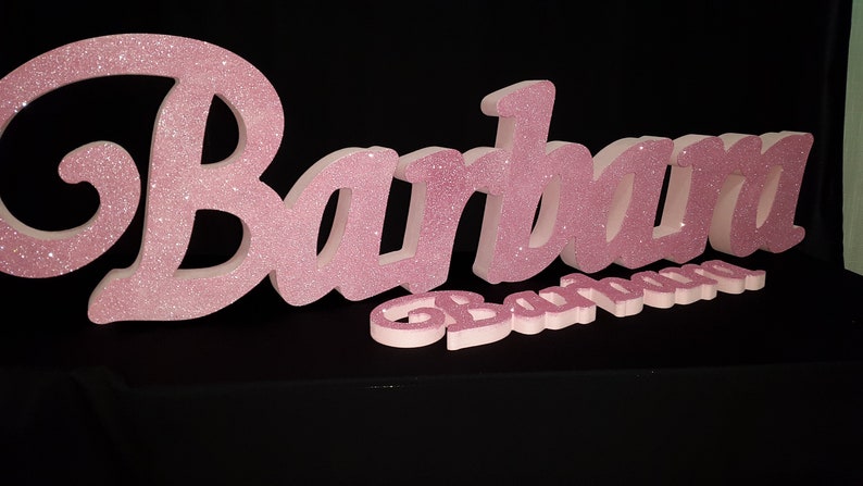 Big Pink 3D Sign 12 Styrofoam Custom Namegold Letters | Etsy