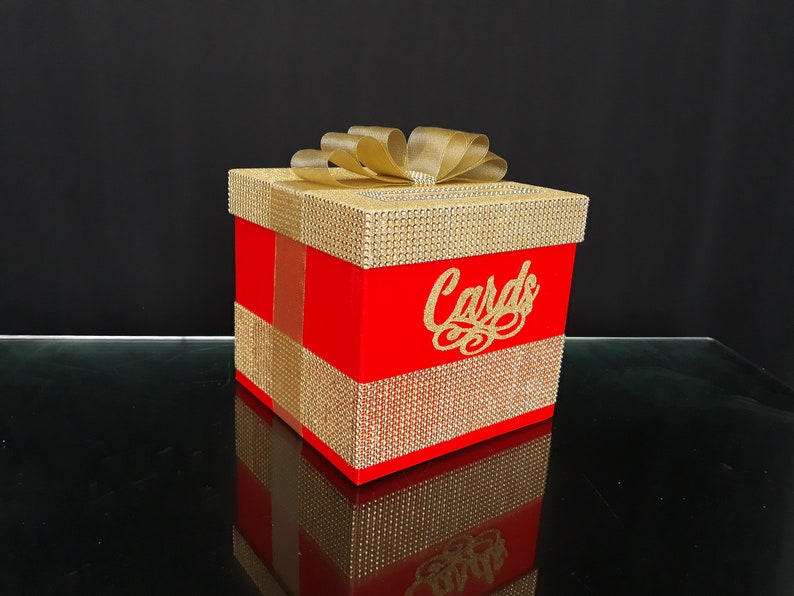 RED Square Card Box Sweet 16, Card Box Wedding, Mitzvah,quince,sweet 16 ...