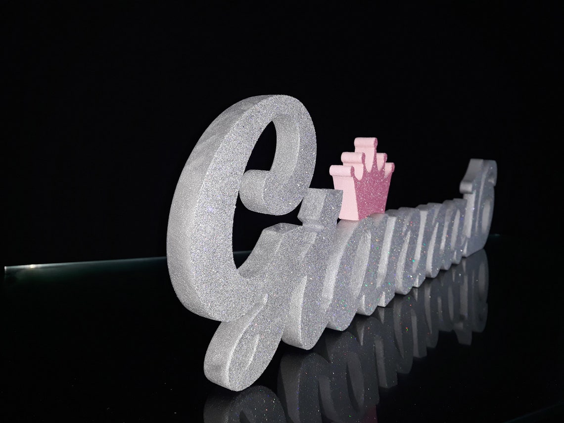 Custom Name Erin Silver Glitter Styrofoam 3dsilver Letters - Etsy