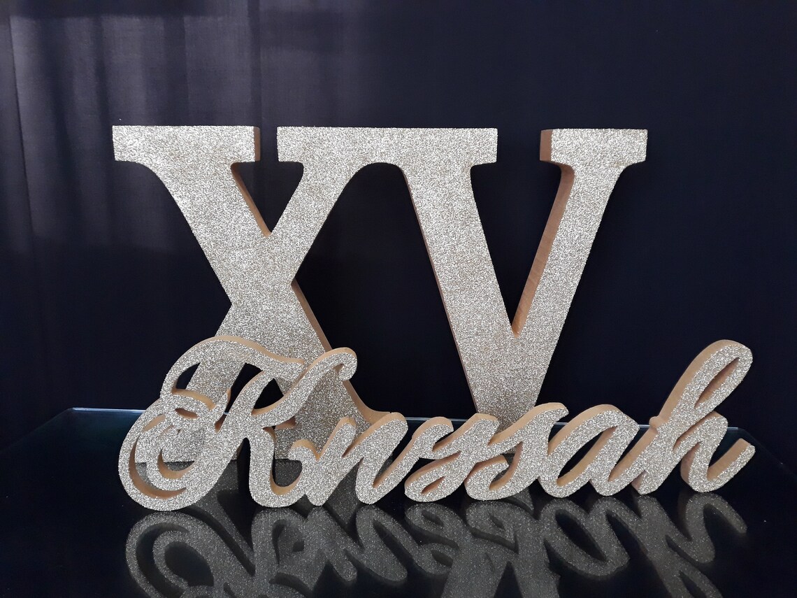 Set for Quinceanera Number 15 Roman and 3D Namesign 12 - Etsy