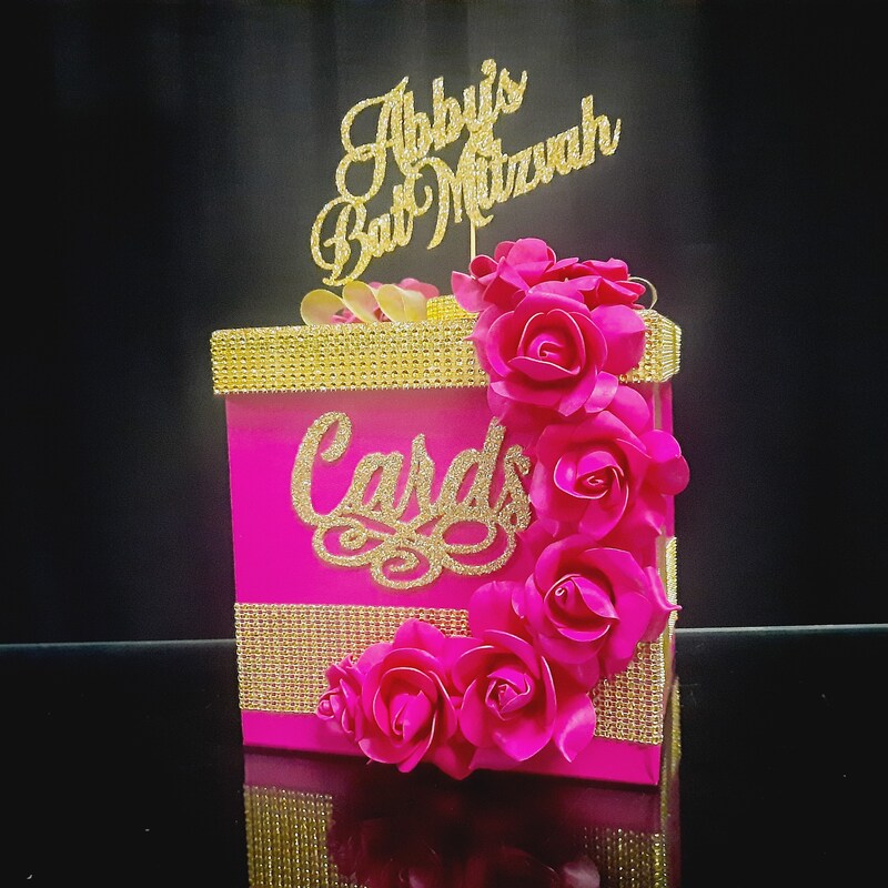 Pink Card Box - Etsy