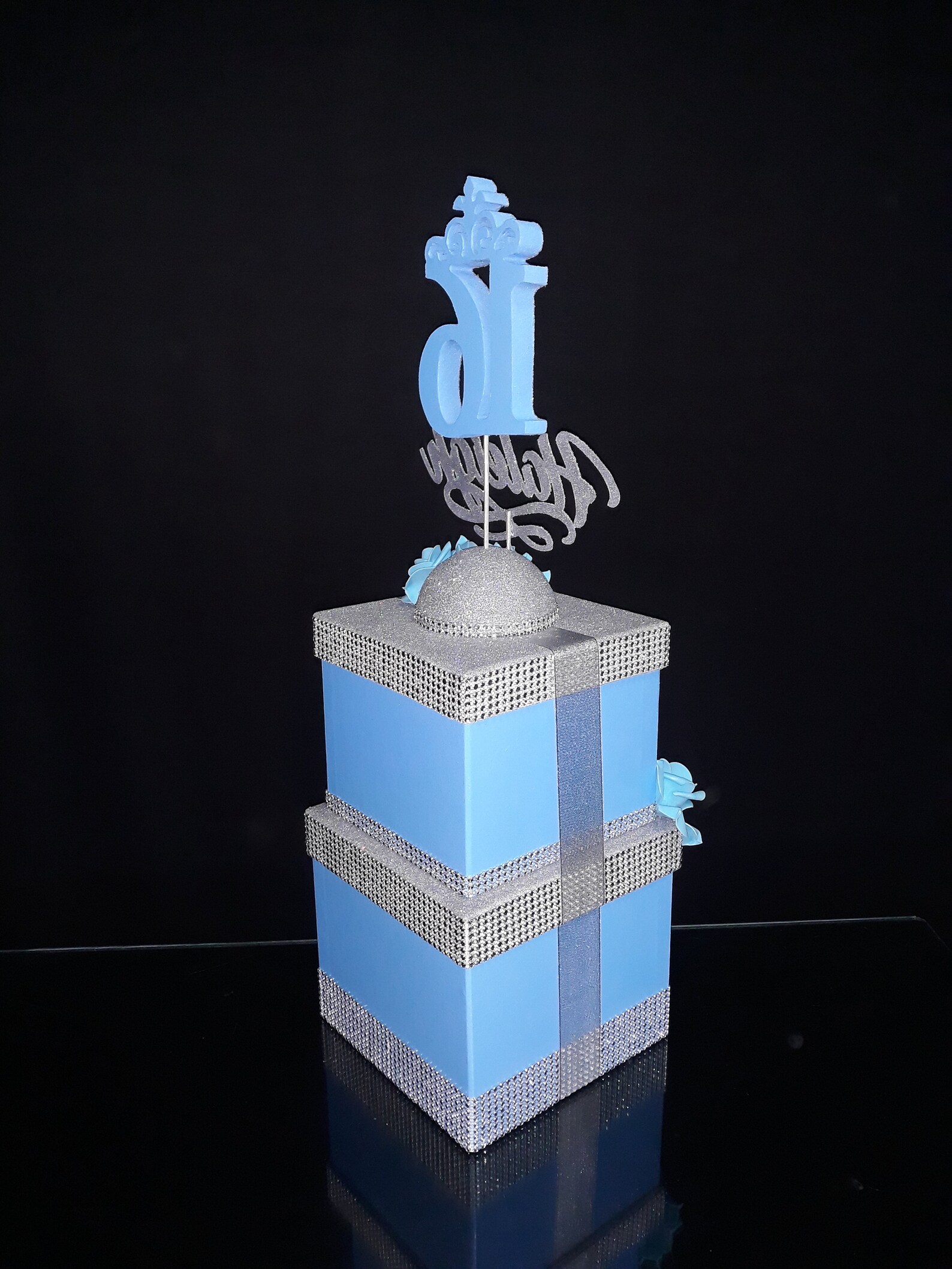 A Two-tier Card Box With Rose a Two-story Cardbox a Box for - Etsy