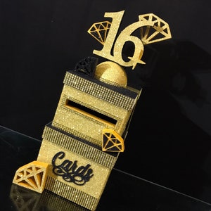 Diamonds Gold Cardbox,two-story Card Box Gems,a Box for Cards Silver ...