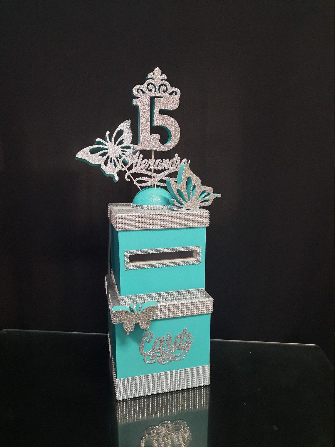 A Two-tier Card Box With Butterfliescardbox for Cards | Etsy