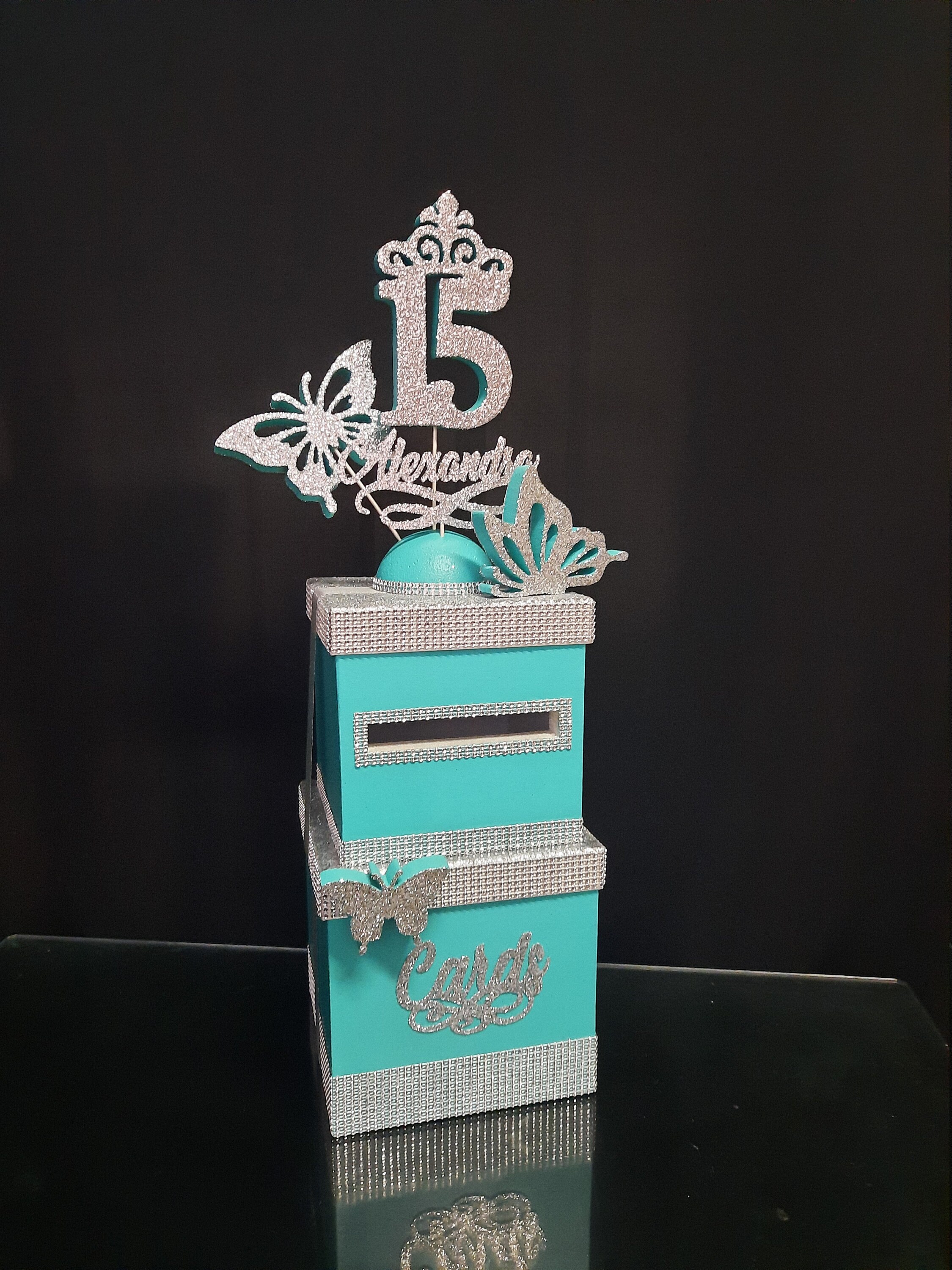 A Two-tier Card Box With Butterfliescardbox for Cards | Etsy