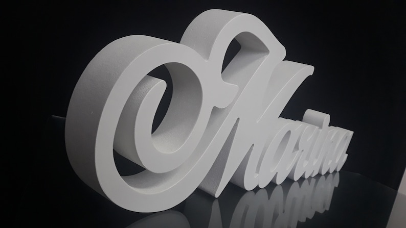 Big White 3D Sign 12 Styrofoam Custom Name - Etsy