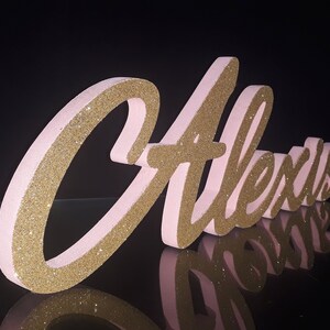 Pink Color Custom Name 3D Alexis Gold Glitter,foam Letters Name ,3D ...