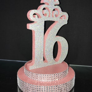 Centerpiece Number 16 on Stand Rose Gold,central Decor, Central Element ...