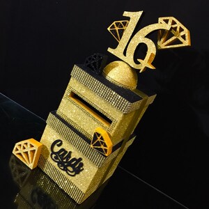 Diamonds Gold Cardbox,two-story Card Box Gems,a Box for Cards Silver ...