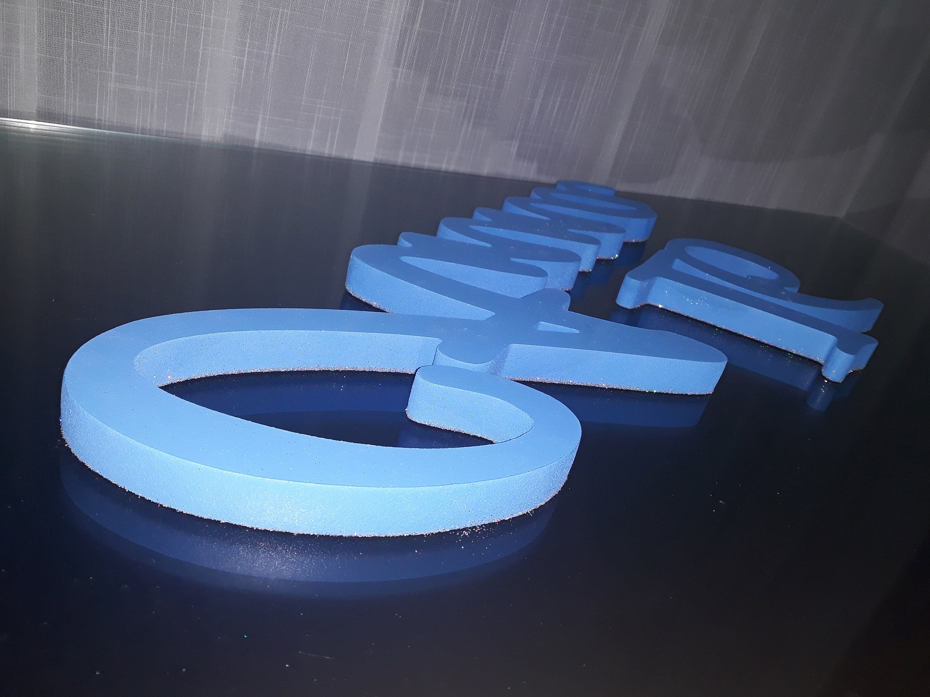 Custom Name Anna 16 Silver Glitter Styrofoam 3dlight Blue - Etsy