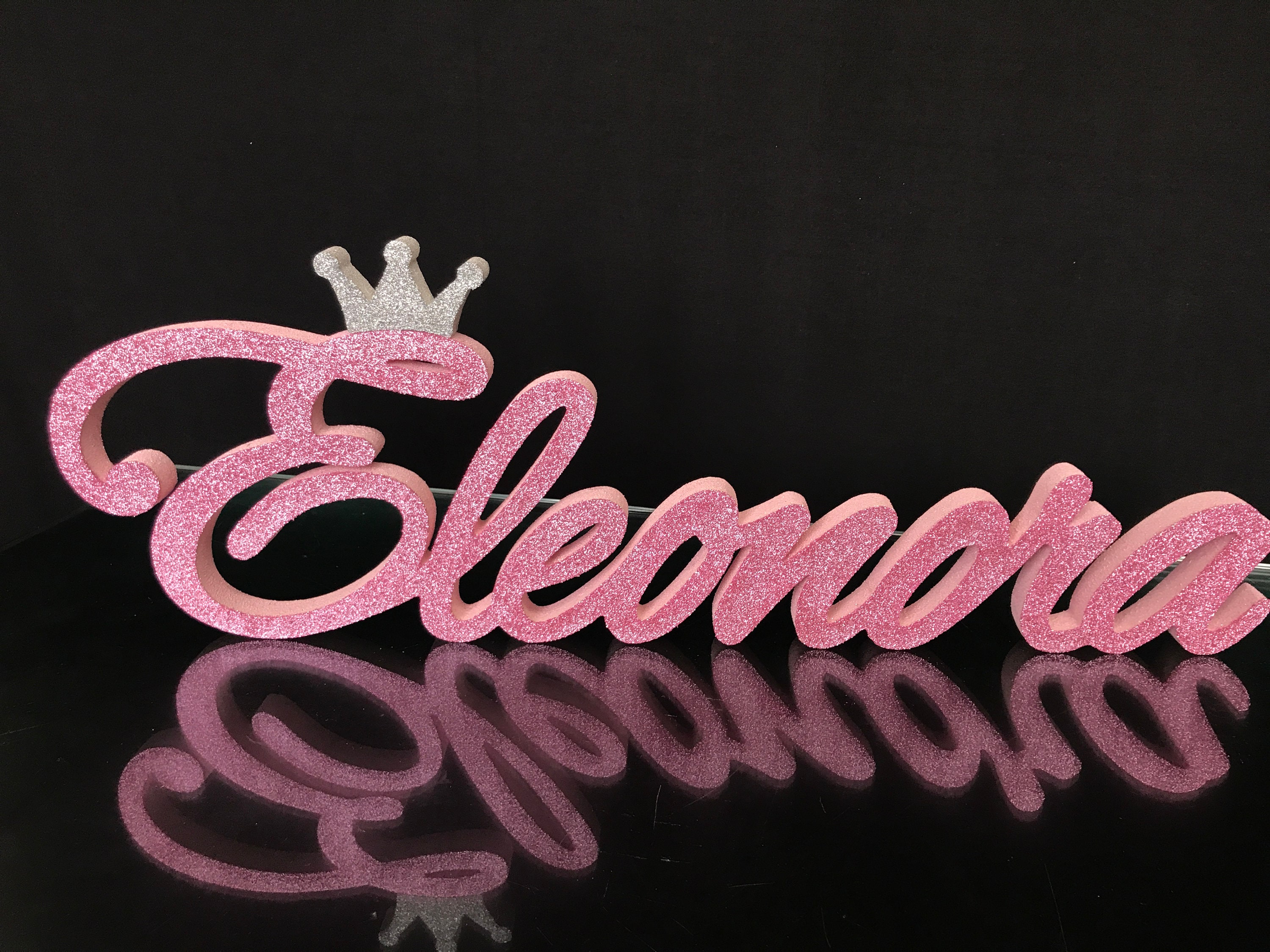 Rosa brillo nombre personalizado 3D Eleonora letras de espuma | Etsy