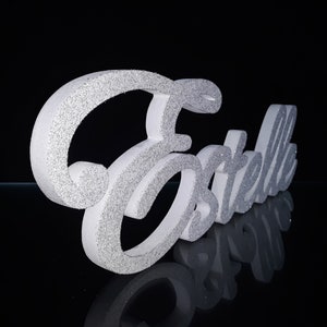 White Color Custom Name 3D White Glitter,styrofoam Name, Foam Letters ...