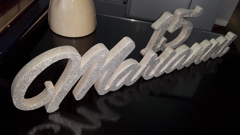 Sweet 15 Sweet 16 name sign in board Custom name silver | Etsy