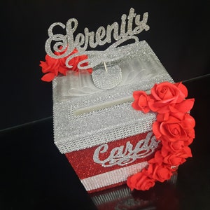 Red Card Box Sweet 16, Card Box Wedding Red, Mitzvah, Quince, Sweet 16 ...