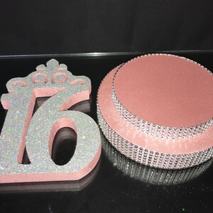 Centerpiece Number 16 on Stand Rose Gold,central Decor, Central Element ...