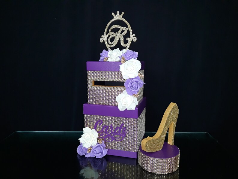 Cardbox Sweet 16 Birthday Card Boxpurple Cardscards Wedding - Etsy