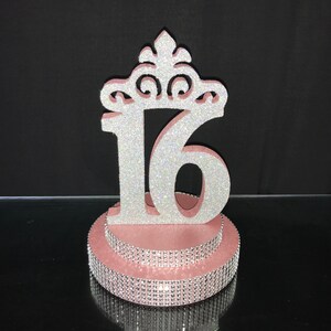 Centerpiece Number 16 on Stand Rose Gold,central Decor, Central Element ...