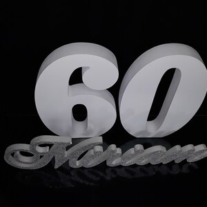 60 Sign,set Big 3D Name Two Number From Styrofoam,first Birthday,sign ...