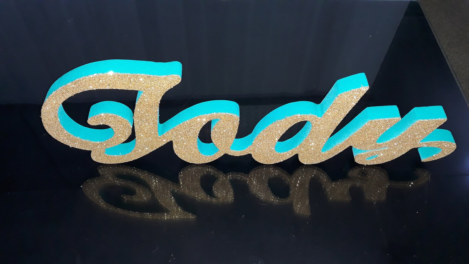 Turquoise Color Custom Name 3D Jody Gold Glitterstyrofoam - Etsy