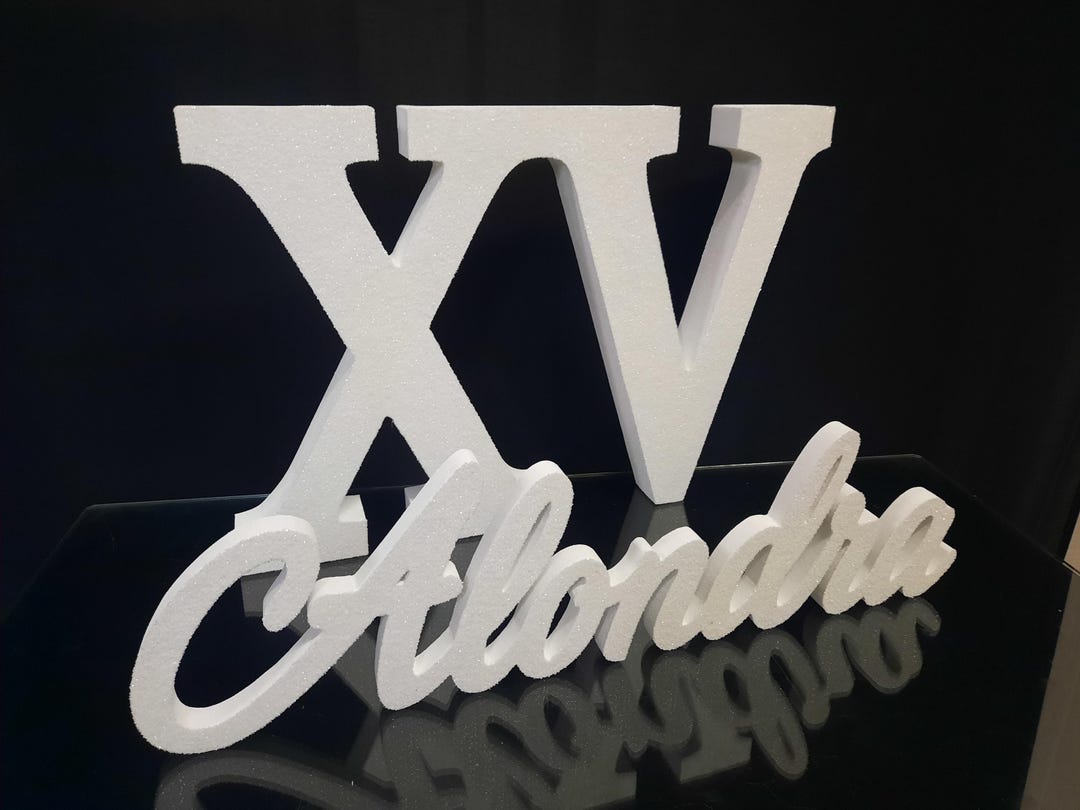 Quinceanera Number 15 Roman and 3D Name Custom, Sign 15" Foam Custom ...