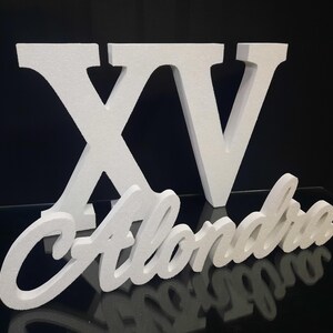 Quinceanera Number 15 Roman and 3D Name Custom, Sign 15" Foam Custom ...