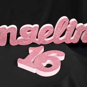 Pink Glitter Custom Name Styrofoam 3D,3D Number,pink Letters Name Age ...