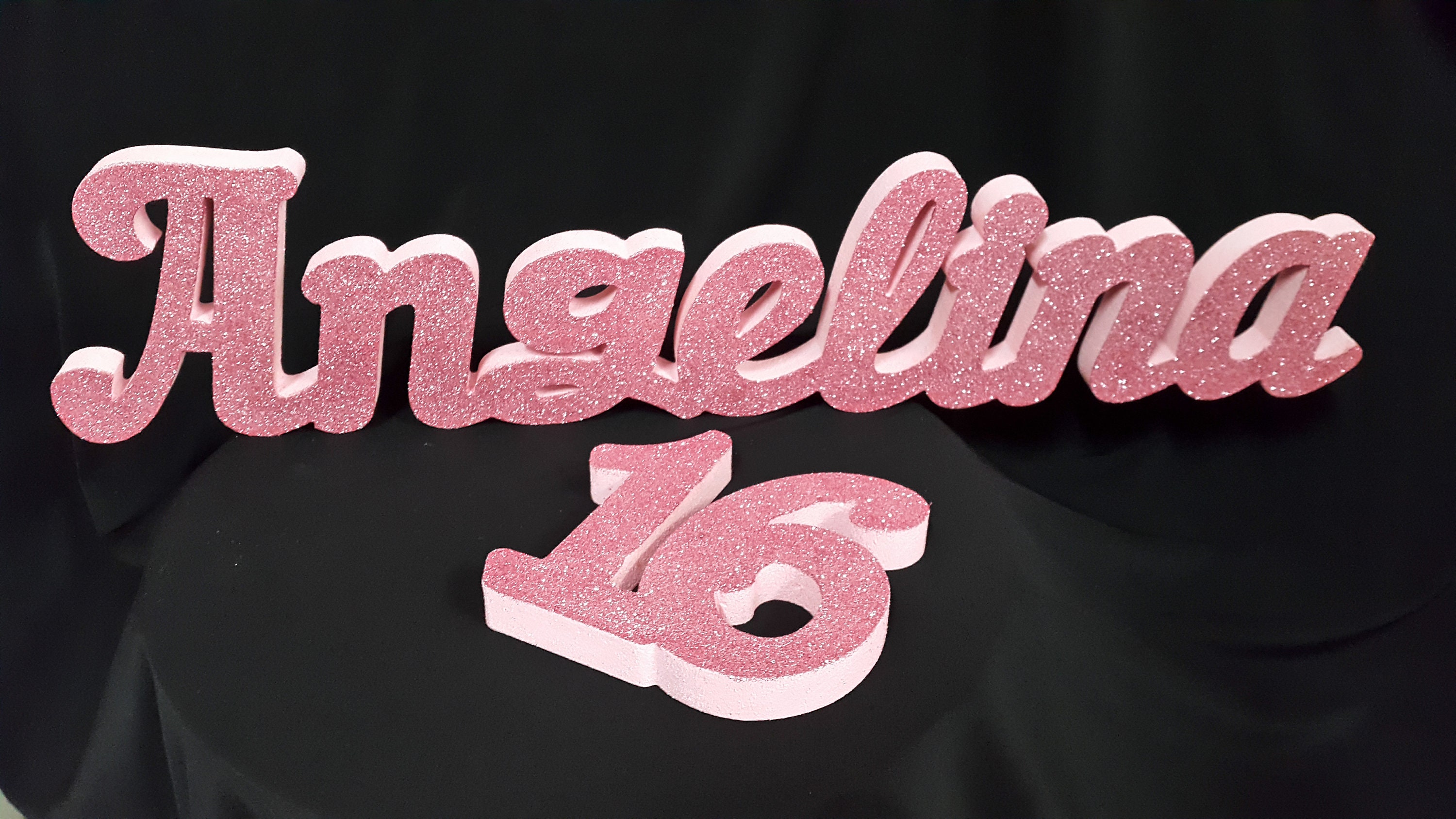 Pink Glitter Custom Name Styrofoam 3D3D Numberpink Letters - Etsy Canada