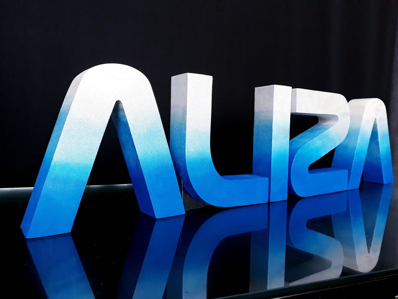 3D Styrofoam Letters 8 Inches Gradient Shading From Royal Blue - Etsy