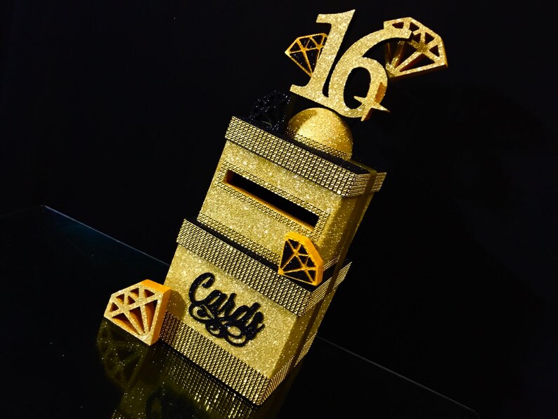 Diamonds Gold Cardbox,two-story Card Box Gems,a Box for Cards Silver ...