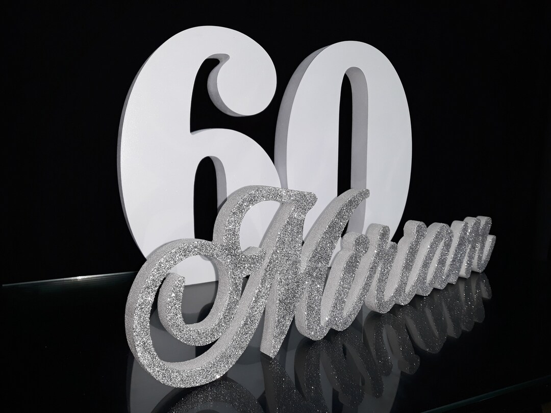 60 Sign,set Big 3D Name Two Number From Styrofoam,first Birthday,sign ...