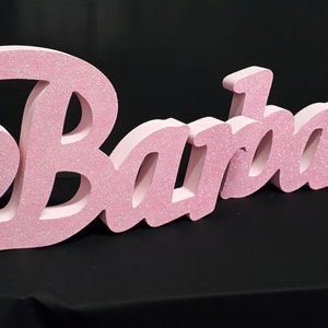 Big Pink 3D Sign 12" Styrofoam Custom Name,gold Letters Name Age Block ...