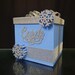 Llight Blue Card Box With Snowflakes Cardbox Winter Box for - Etsy