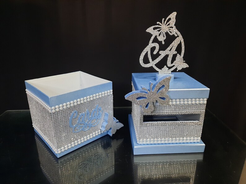 A Two-tier Card Box With Butterfliescardbox for Cards | Etsy