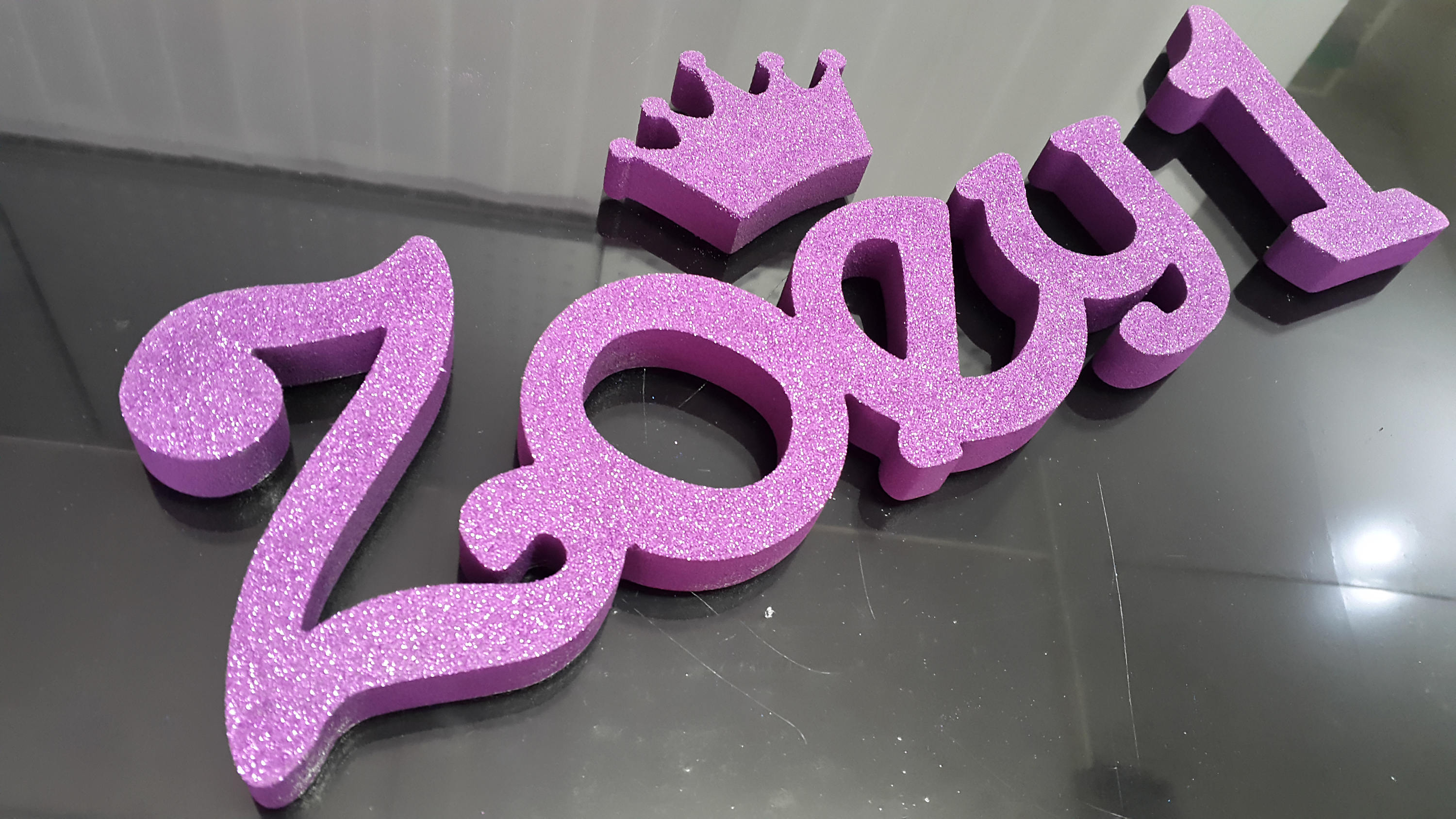 Custom Name Violet Styrofoam 3D, Violet Letters Name Age Block, Large ...