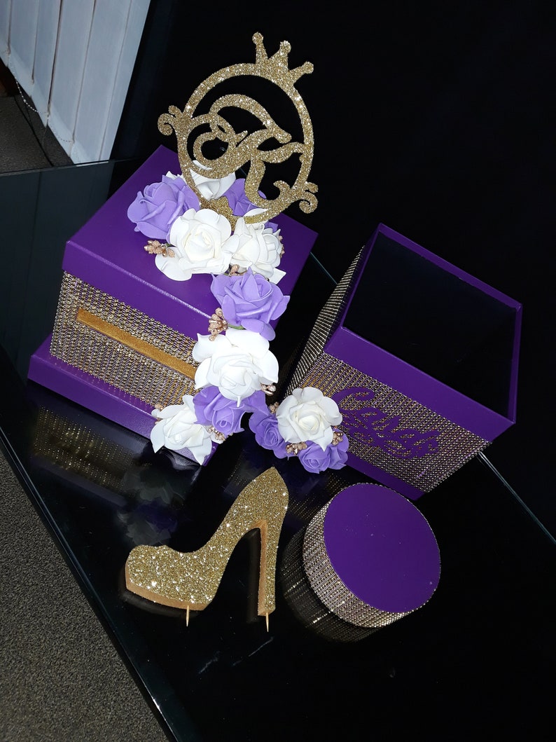 Cardbox Sweet 16 Birthday Card Boxpurple Cardscards Wedding - Etsy