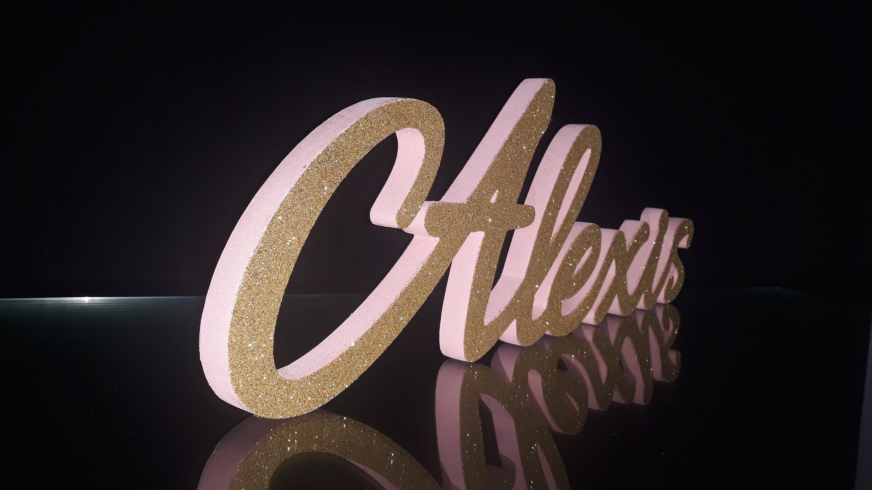 Pink Color Custom Name 3D Alexis Gold Glitterfoam Letters | Etsy