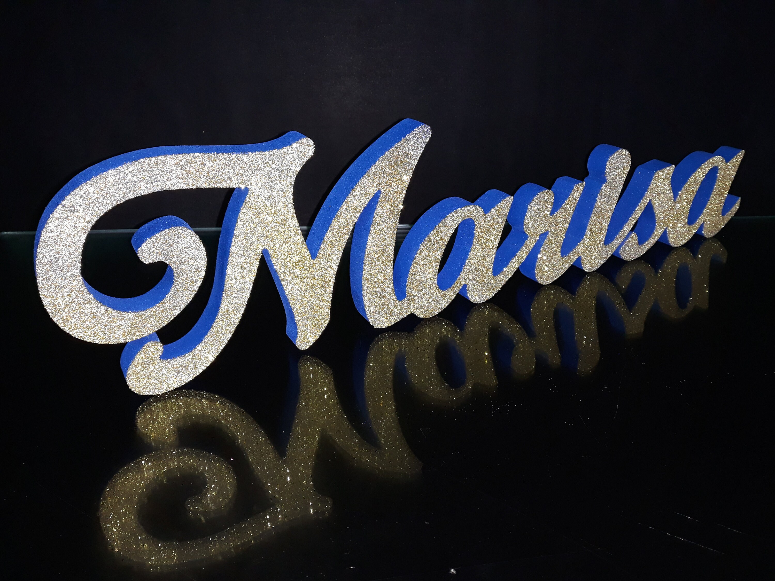 Royal Blue Color Custom Name 3D Gold Glitterstyrofoam Name - Etsy