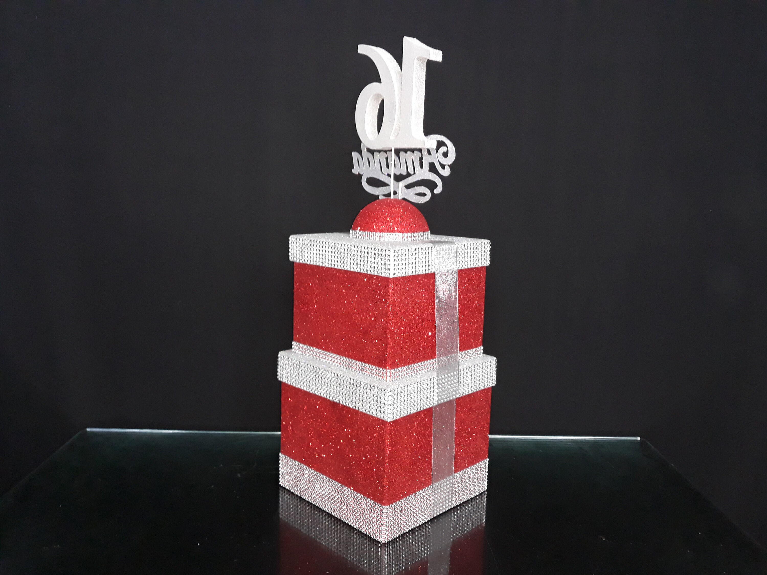 A Two-tier Card Box Red a Two-story Cardboxbox for Cards | Etsy