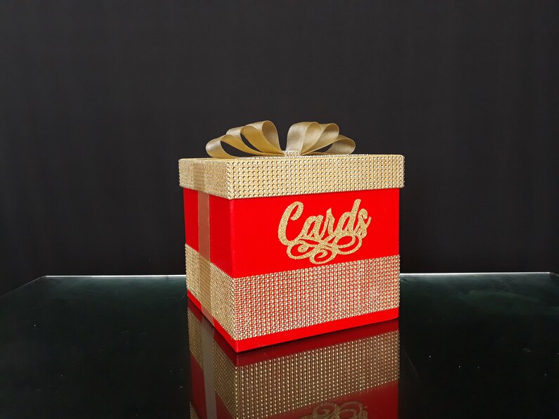 RED Square Card Box Sweet 16, Card Box Wedding, Mitzvah,quince,sweet 16 ...