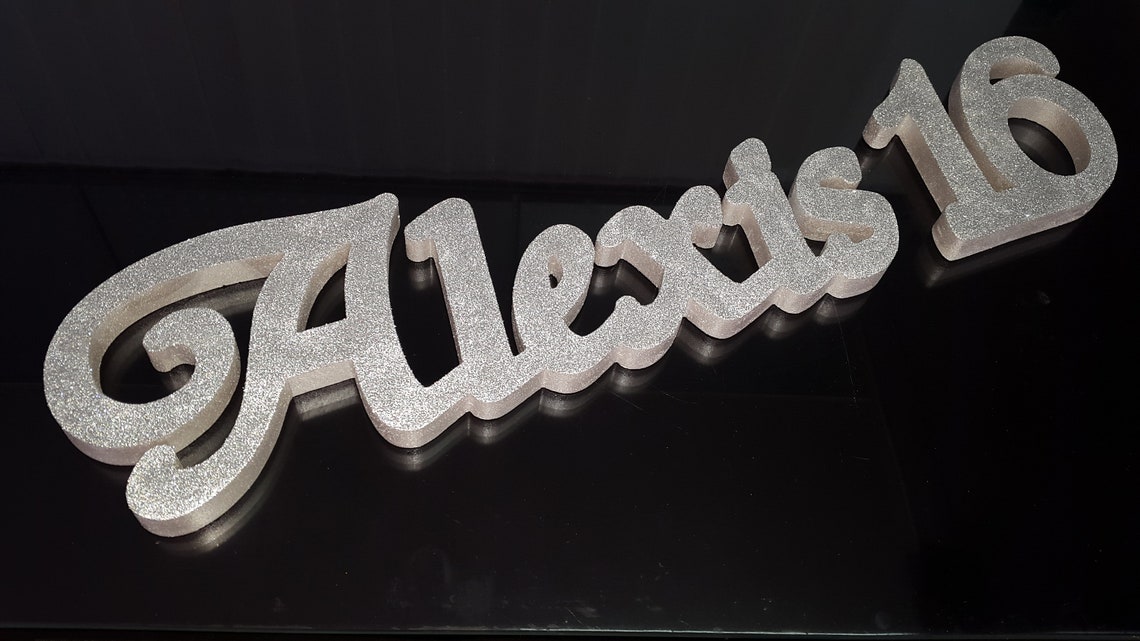 Custom Name Silver Glitter Styrofoam Letters 3D Silver | Etsy