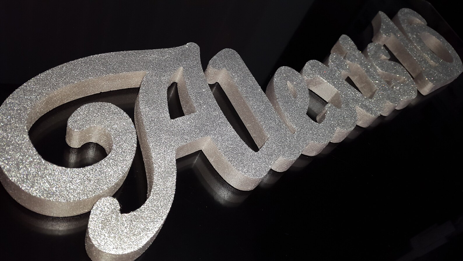 Custom Name Silver Glitter Styrofoam Letters 3D Silver | Etsy