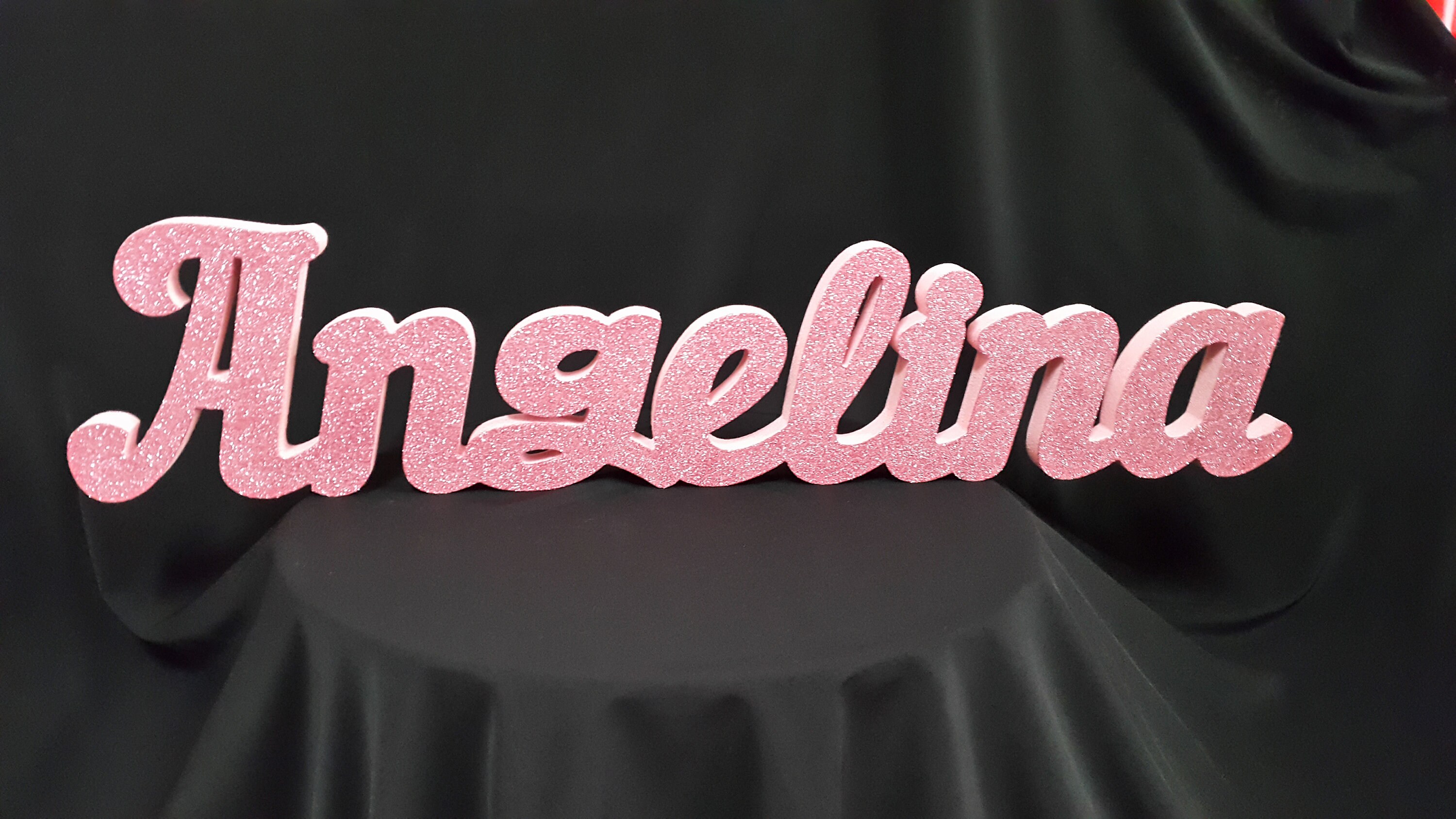 Pink Glitter Custom Name Styrofoam 3D,3D Number,pink Letters Name Age ...
