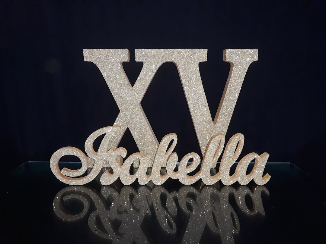 Set for Quinceanera Number 15 Roman and 3D Name,sign 12" Foam Custom ...