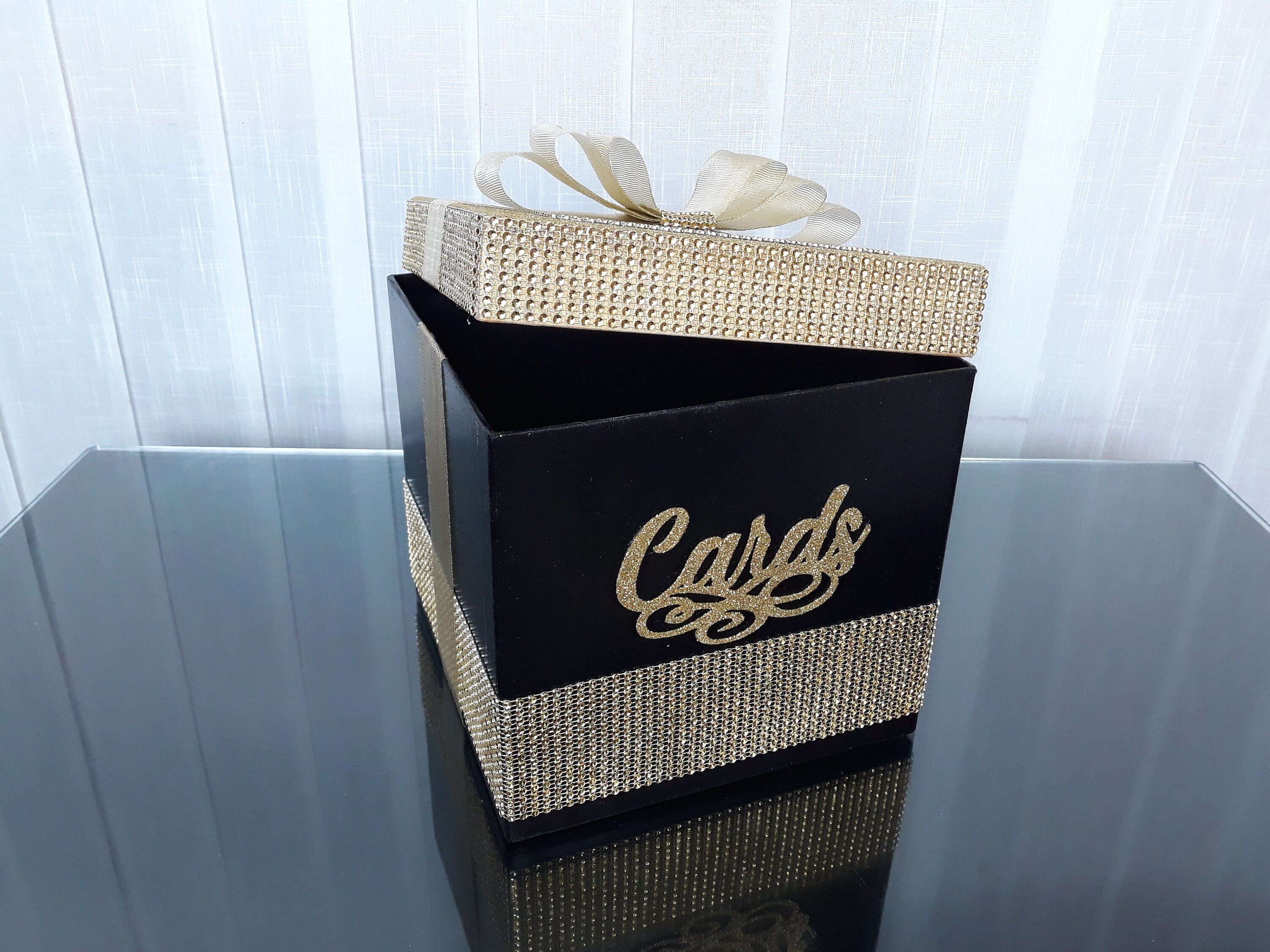 Black Square Card Box Sweet 16 Card Box Wedding - Etsy