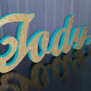 Turquoise Color Custom Name 3D Jody Gold Glitter,styrofoam Name,foam ...
