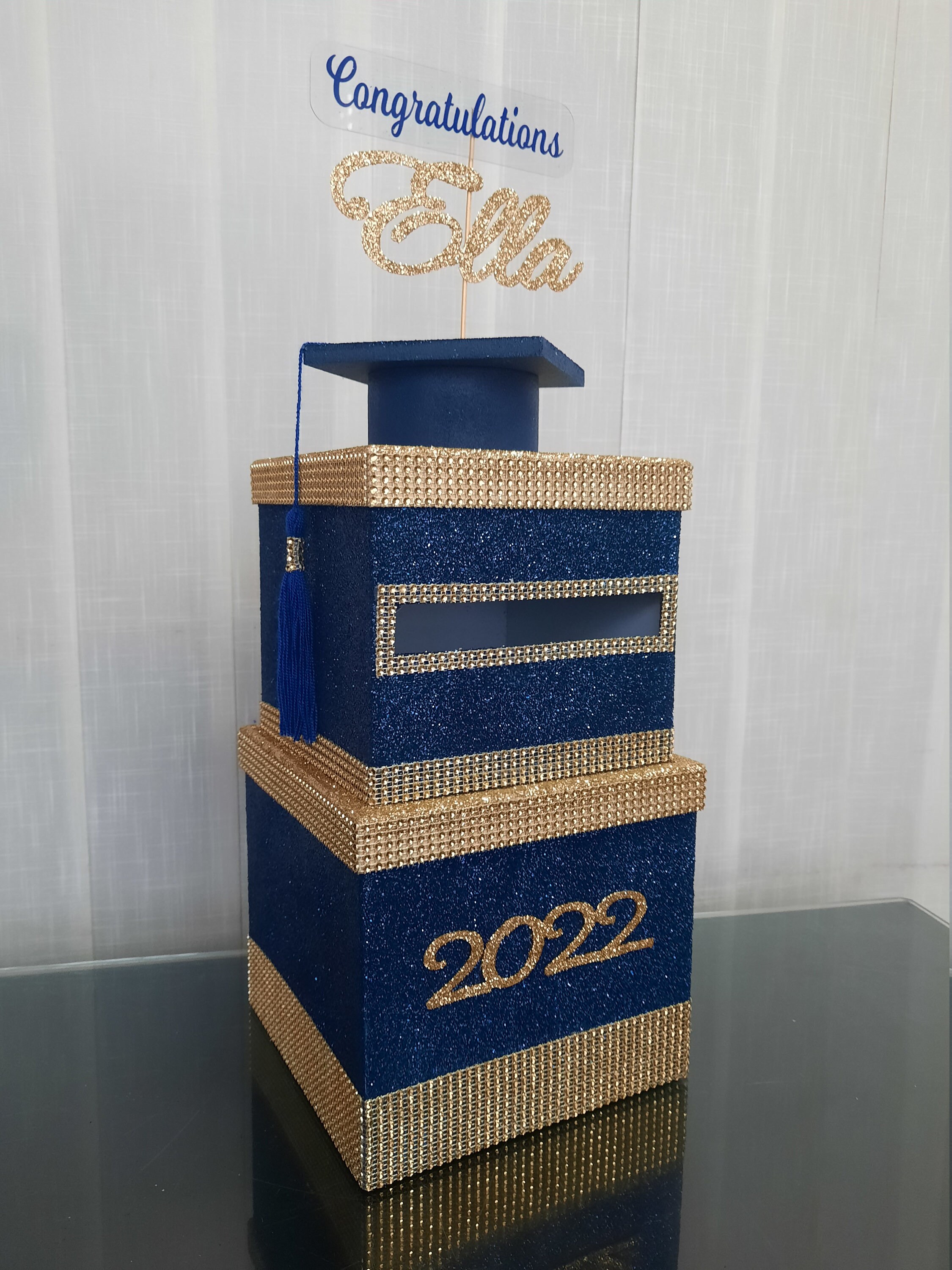 Graduation Card Box, Grad Cardbox Navy Blue, Cardbox Black Graduation ...