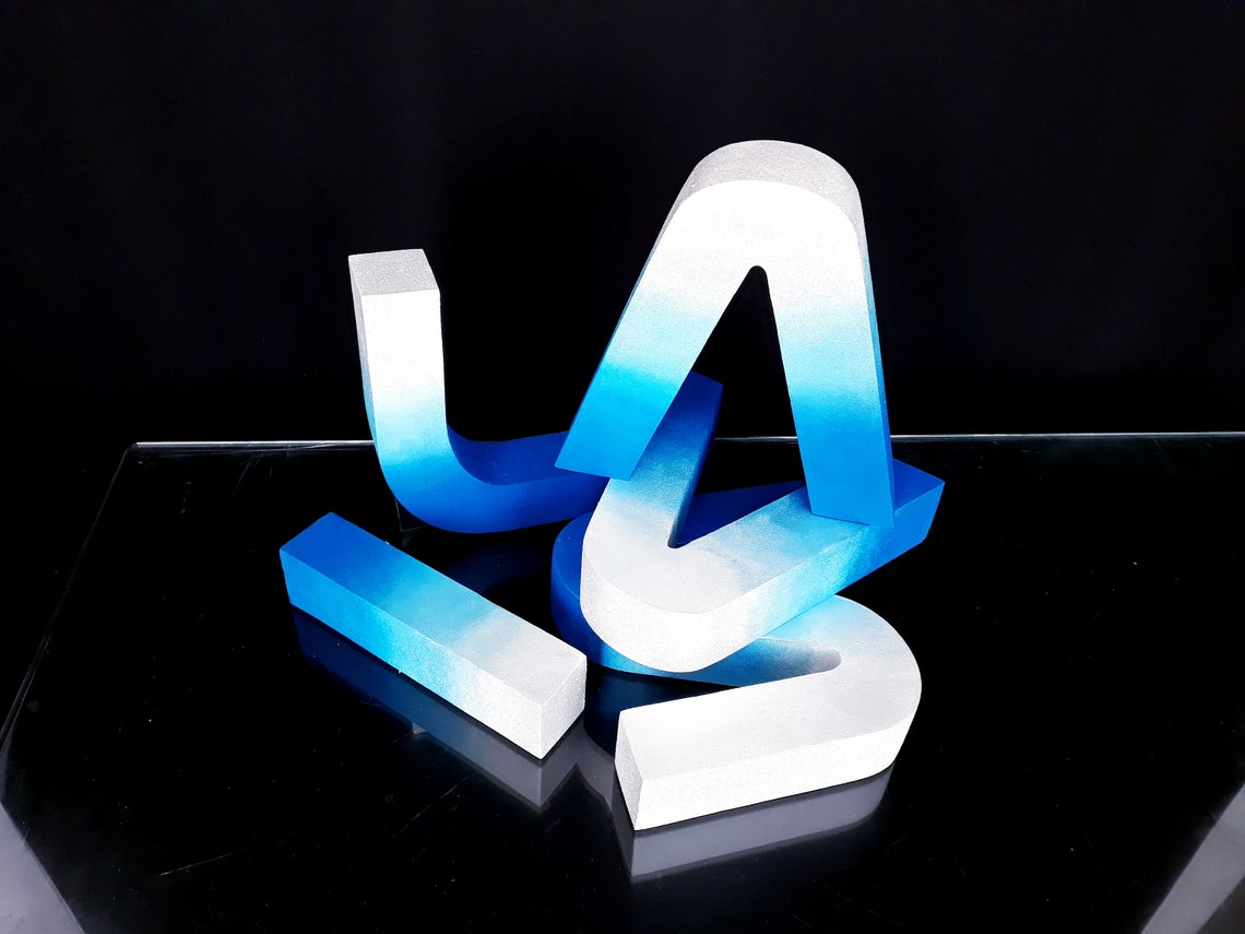 3D Styrofoam Letters 8 Inches Gradient Shading From Royal Blue - Etsy