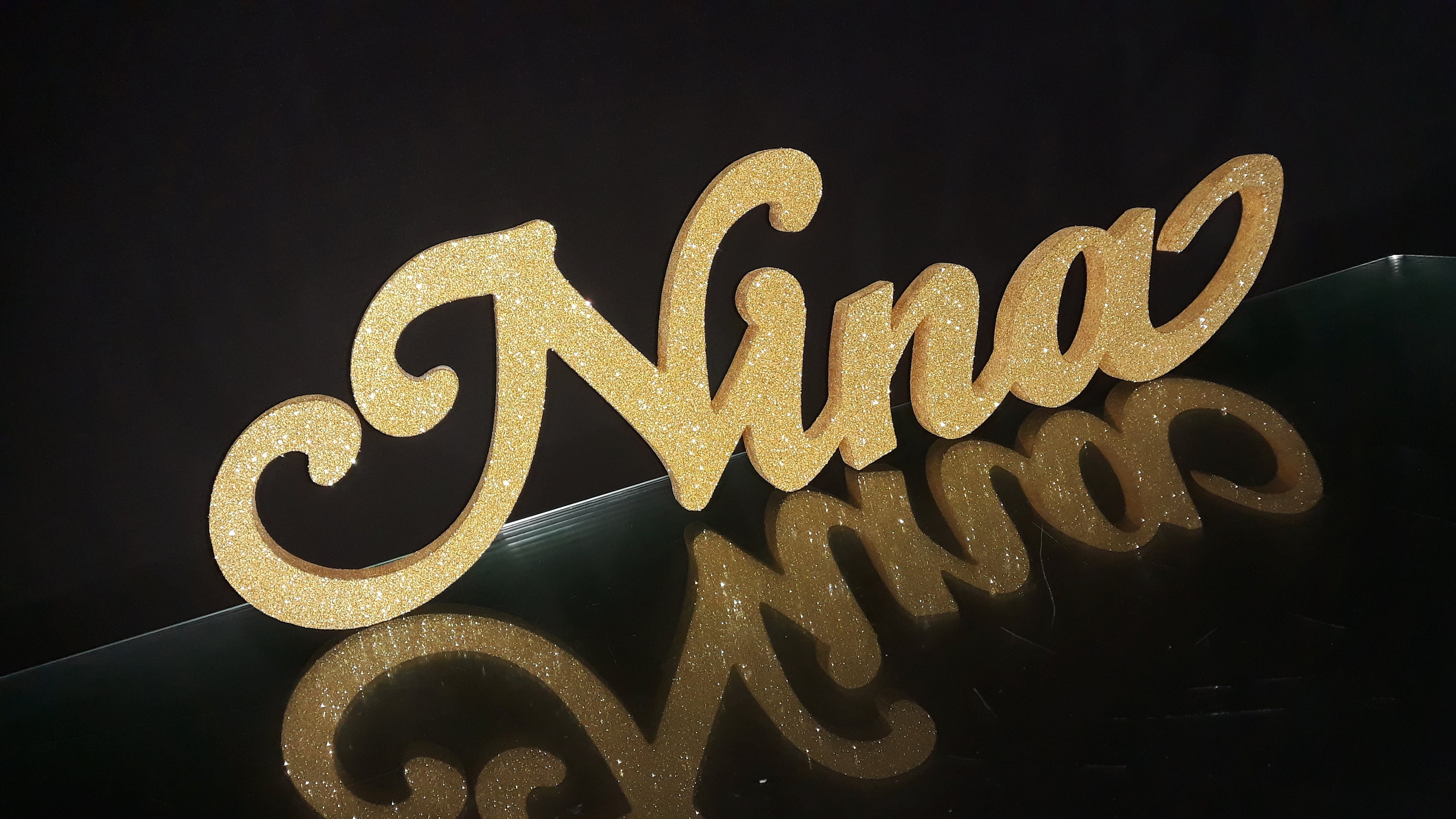 Gold Color Custom Name 3D Nina Gold Glitterfoam Letters Name - Etsy
