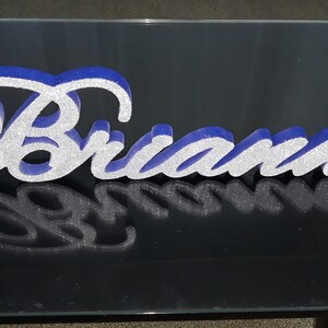 Royal Blue Color Custom Name 3D Brianna Silver Glitter,foam Letters ,3D ...